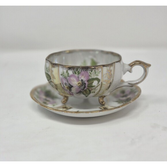 napco | Dining | Napco China Idd24 Footed Tea Cup Saucer Iridescent ...
